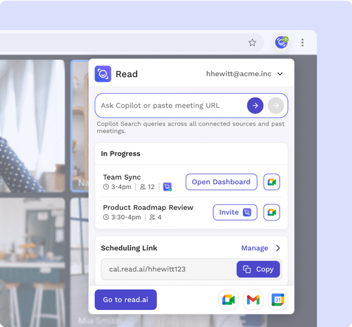 Read AI Chrome Extension – Smarter Meetings + Gmail & Google Calendar